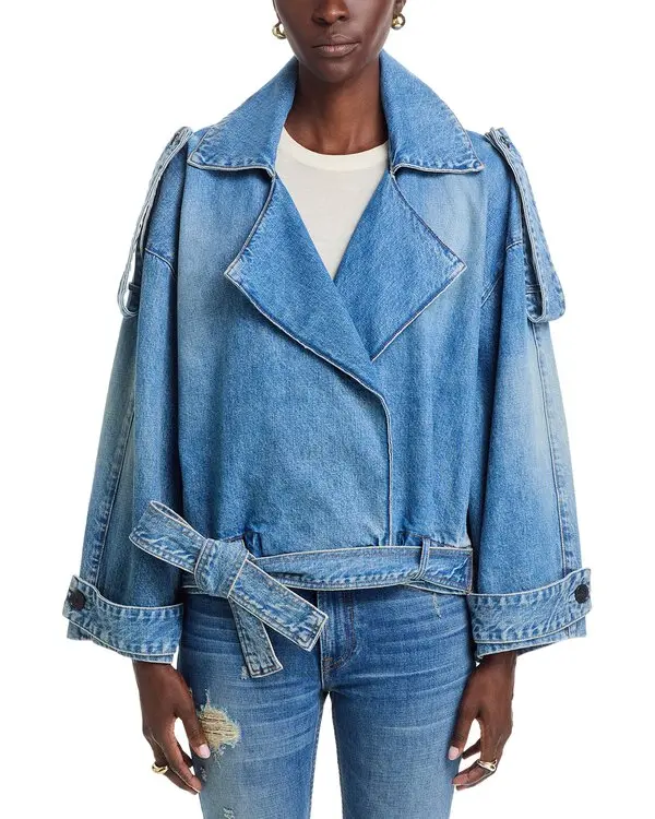 Brandon Maxwell Regan Denim Trench Coat - Indigo