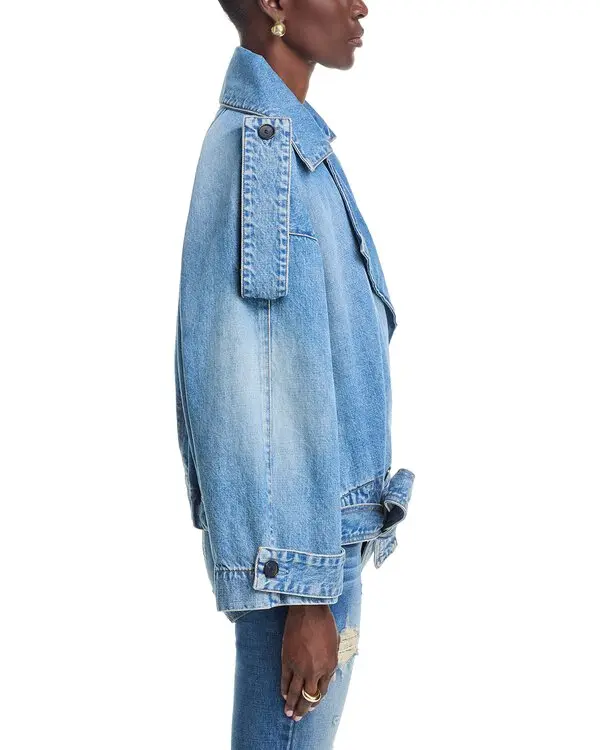 Brandon Maxwell Regan Denim Trench Coat - Indigo
