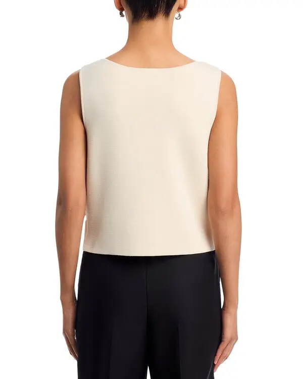 Lafayette 148 New York Button Front Sweater Vest - Ecru