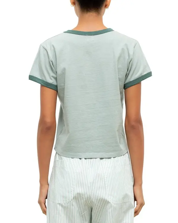 LESET Margot Ringer Tee 100% Cotton - Eucalyptus