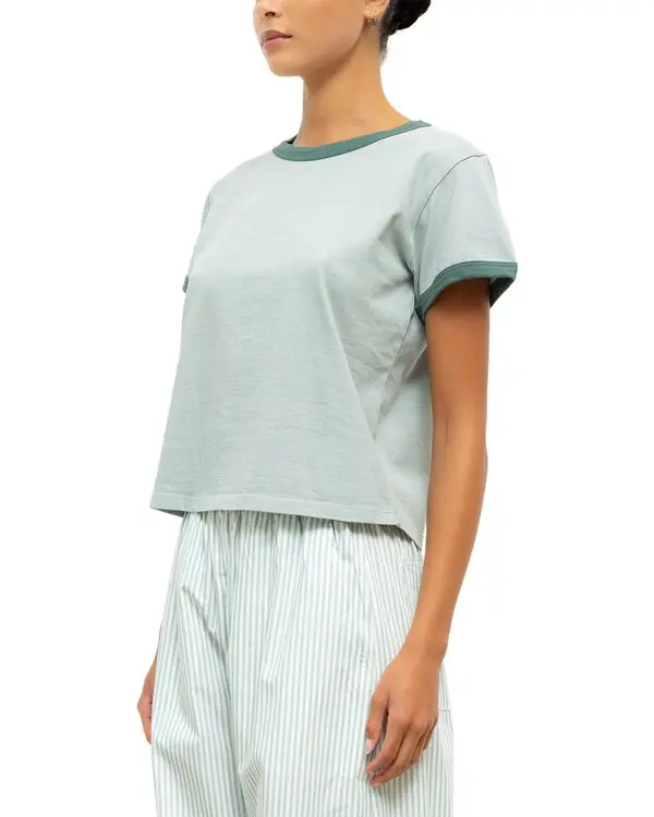 LESET Margot Ringer Tee 100% Cotton - Eucalyptus