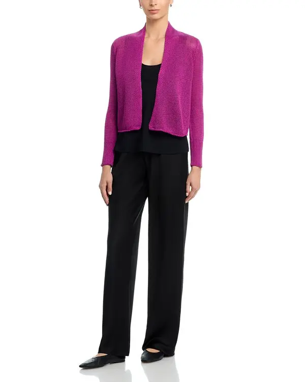 Eileen Fisher Open Front Cropped Cardigan Sweater