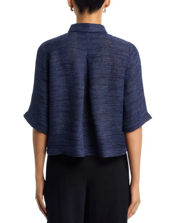 Eileen Fisher Classic Collar Elbow Sleeve Shirt - Ink