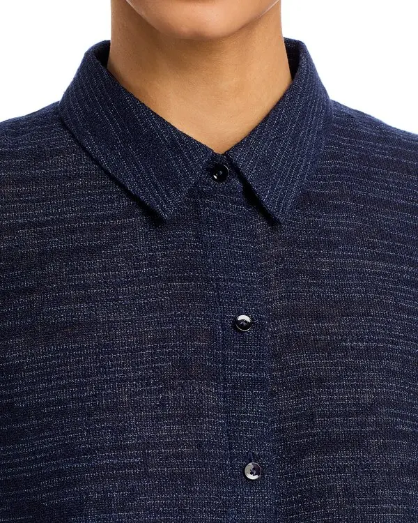 Eileen Fisher Classic Collar Elbow Sleeve Shirt - Ink