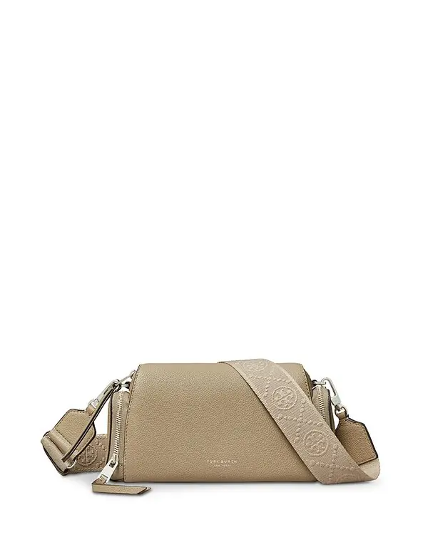 Tory Burch Perry Voyager Leather Crossbody - Soft Cement