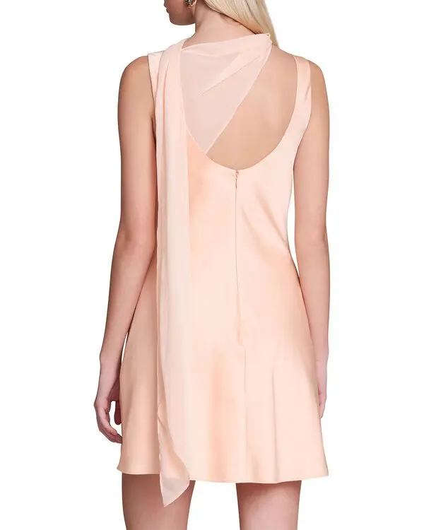 Avec Les Filles Floral Satin Scarf Tie Mini Dress