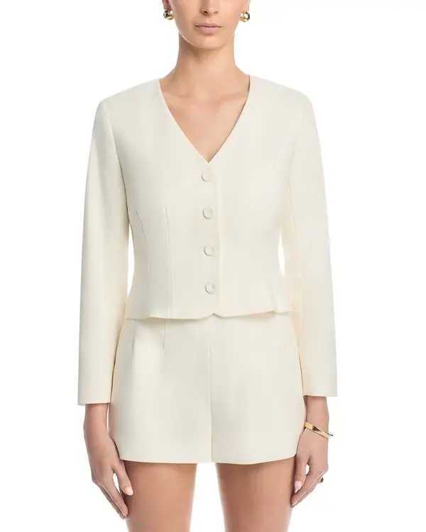 French Connection Tailored Cropped Jacket - Porcelain