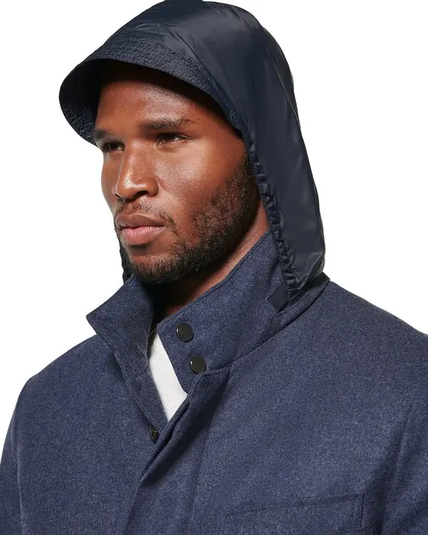NORWEGIAN WOOL Stretch Down Filled Car Coat - Blue
