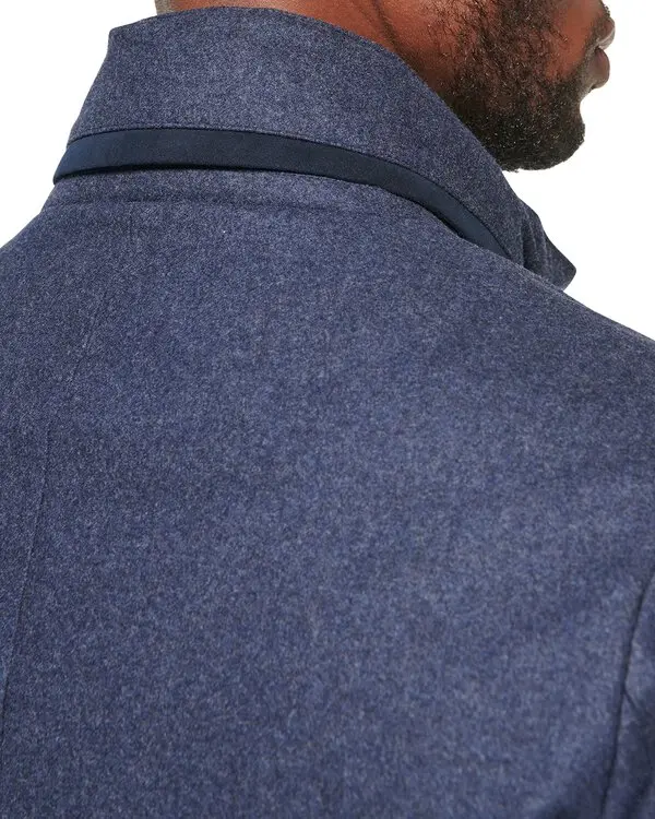 NORWEGIAN WOOL Stretch Down Filled Car Coat - Blue