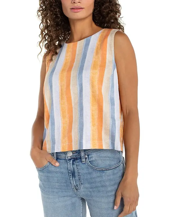 LIVERPOOL Sleeveless Shell Top With Button Back