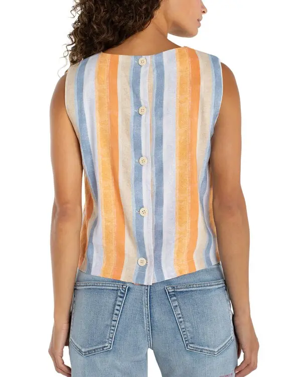 LIVERPOOL Sleeveless Shell Top With Button Back