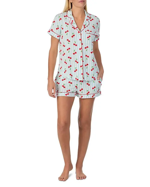 Kate Spade New York Shirt & Shorts Pajama Set - Blue Multi