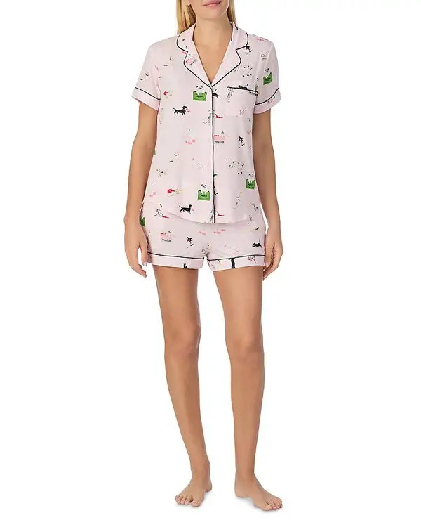 Kate Spade New York Shirt & Shorts Pajama Set - Pink Multi