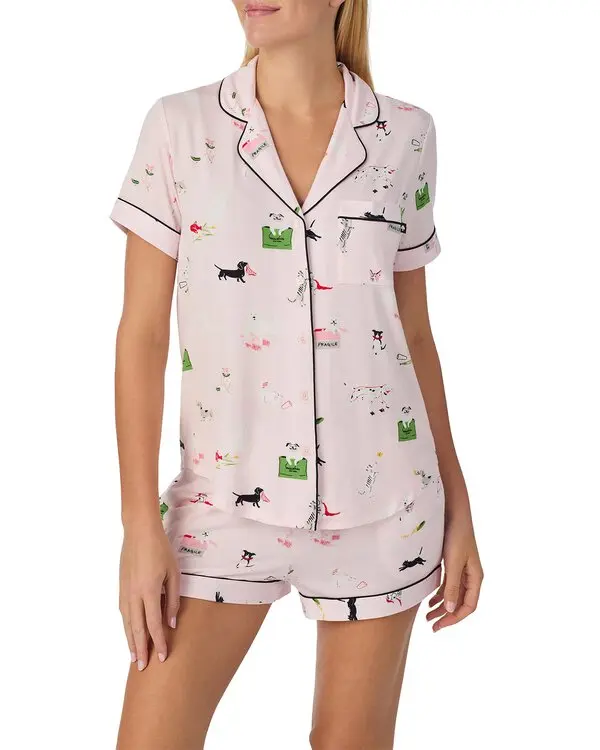 Kate Spade New York Shirt & Shorts Pajama Set - Pink Multi