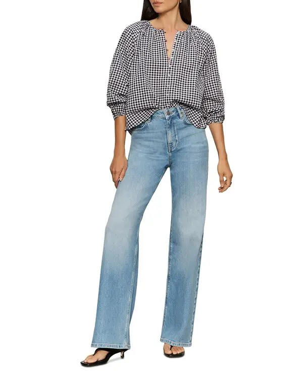 Sanctuary Gingham Button Blouse - Picnic