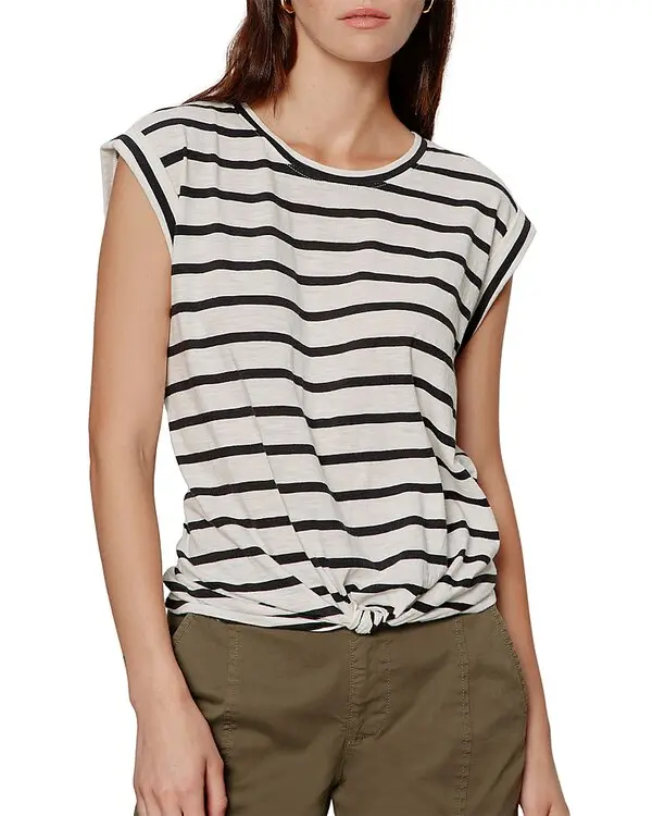 Sanctuary Knotted Muscle Tee - Chalk/ Black