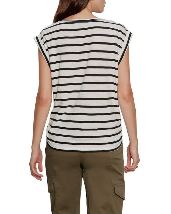 Sanctuary Knotted Muscle Tee - Chalk/ Black