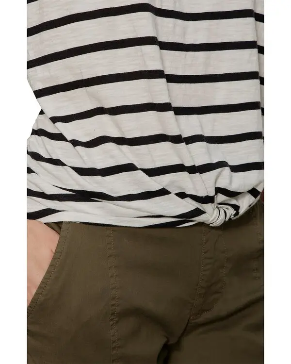 Sanctuary Knotted Muscle Tee - Chalk/ Black