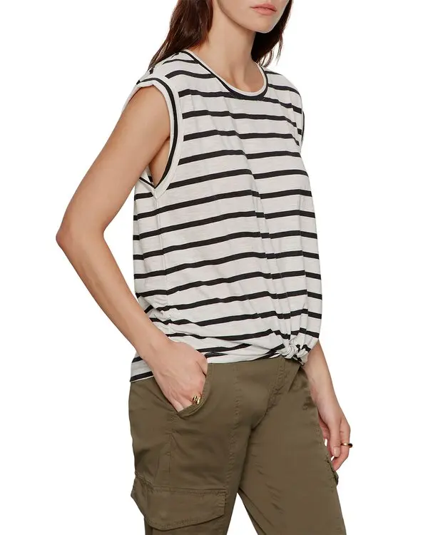 Sanctuary Knotted Muscle Tee - Chalk/ Black