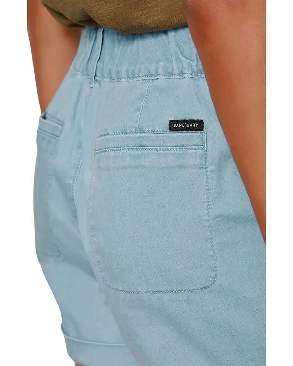 Sanctuary Wander On High Rise Denim Shorts - Skyline
