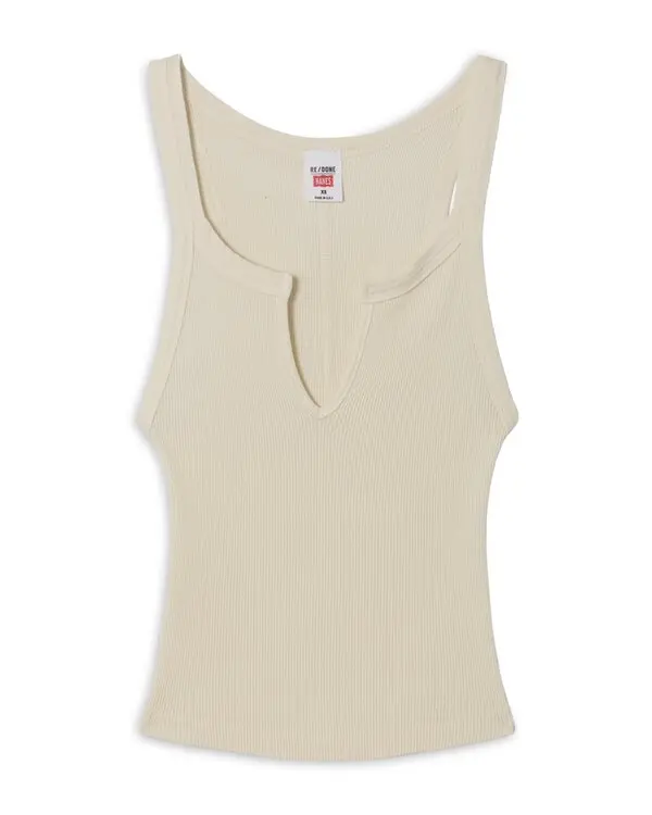 RE/DONE V Cut Ribbed Tank Top