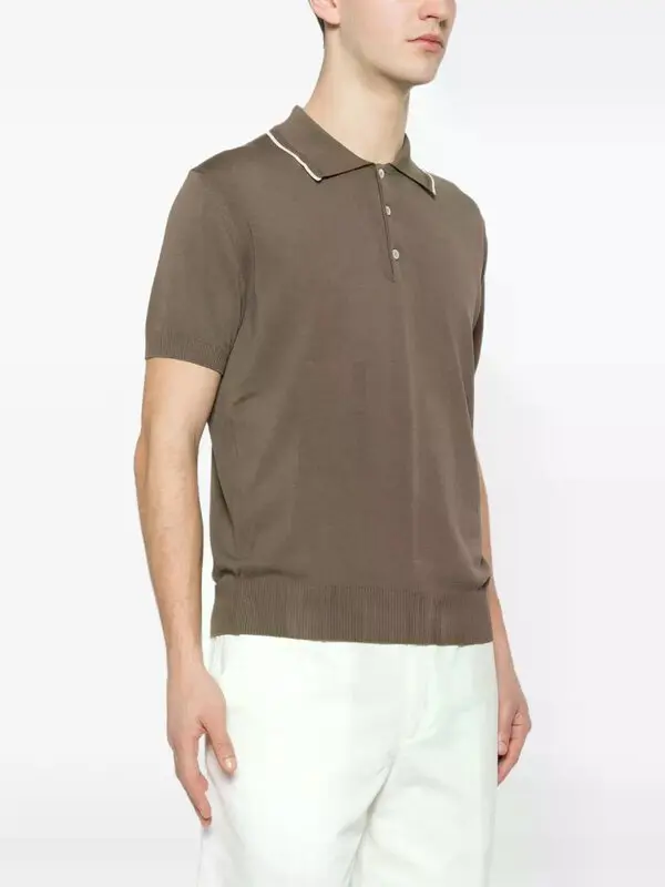 Canali Short-sleeve Polo Shirt - Green