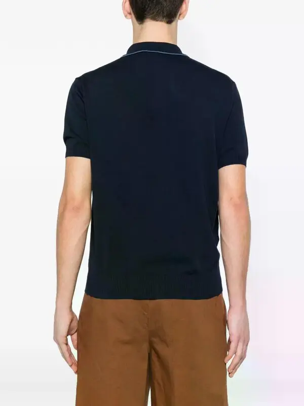 Canali Piped Polo Shirt - Blue