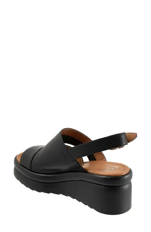 Eos Mentas Slingback Wedge Sandals - Black