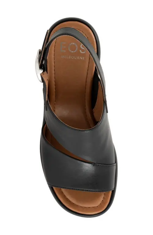 Eos Mentas Slingback Wedge Sandals - Black