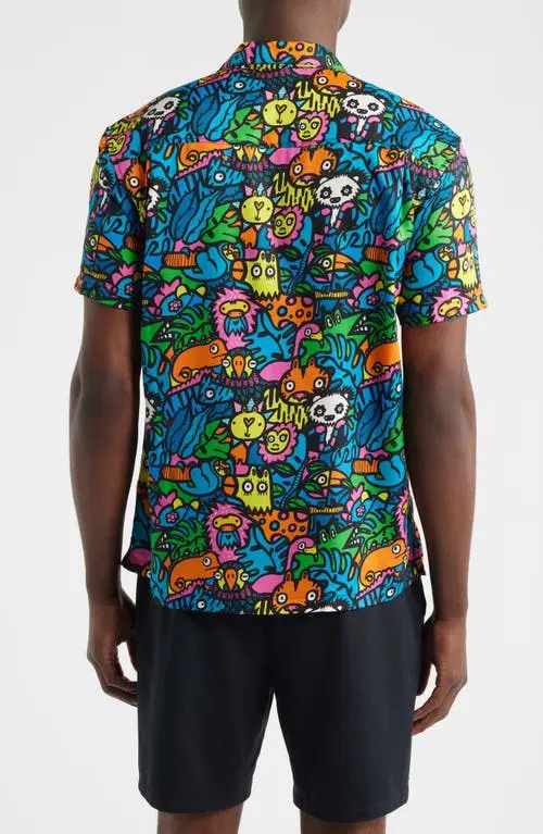 BOARDIES Munday Jungle Print Camp Shirt - Multi