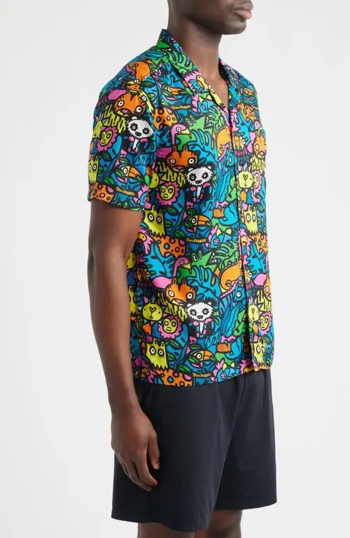 BOARDIES Munday Jungle Print Camp Shirt - Multi