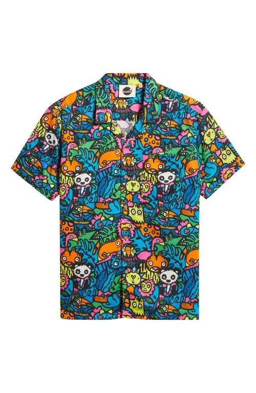 BOARDIES Munday Jungle Print Camp Shirt - Multi