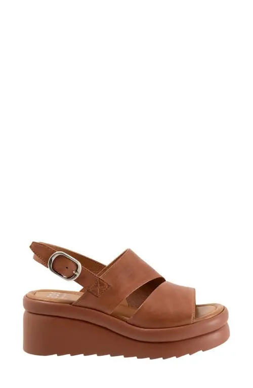 Eos Platform Wedge Slingback Sandals - Brandy