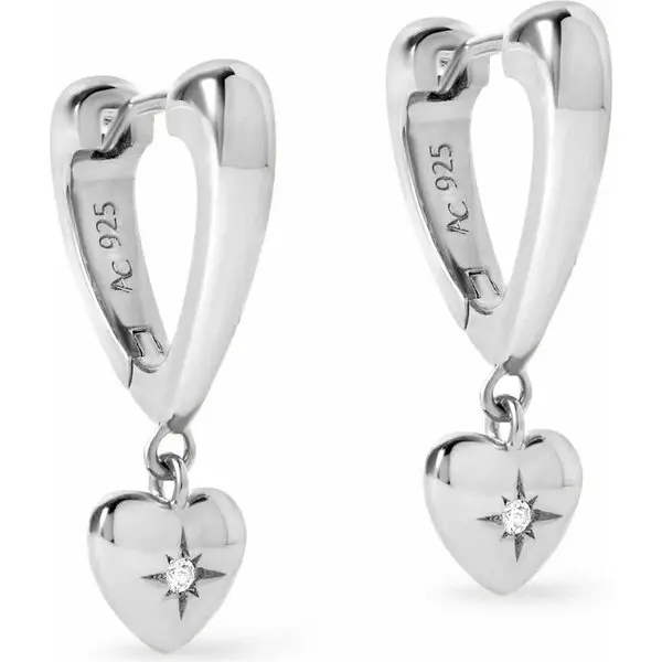 Astley Clarke Biography Heart Hoop Drop Earrings - Silver