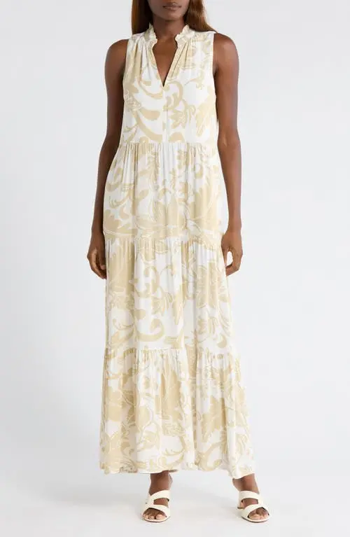 Vince Camuto Sleeveless Tiered Maxi Dress - Camel