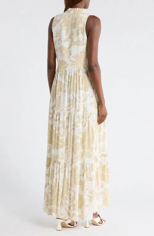 Vince Camuto Sleeveless Tiered Maxi Dress - Camel