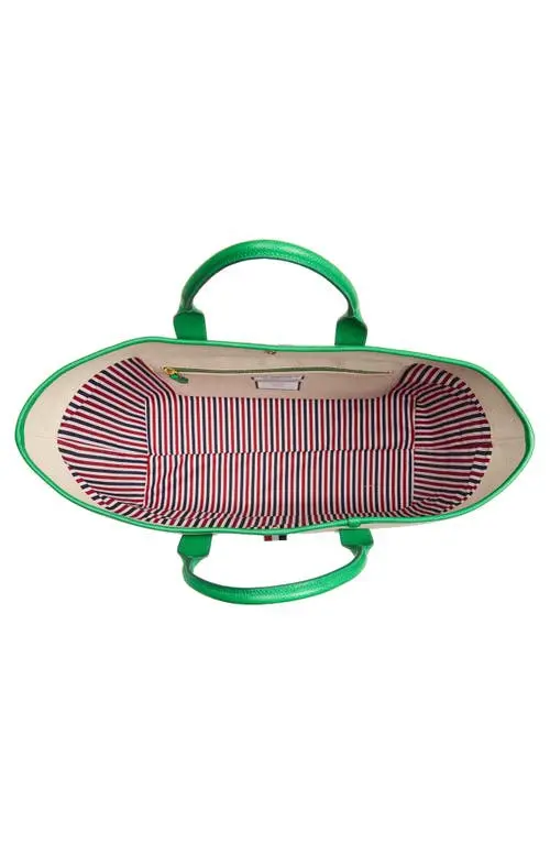 Thom Browne Canvas And Leather Tool Tote - Green