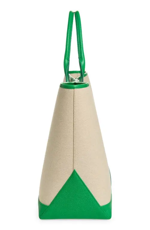 Thom Browne Canvas And Leather Tool Tote - Green