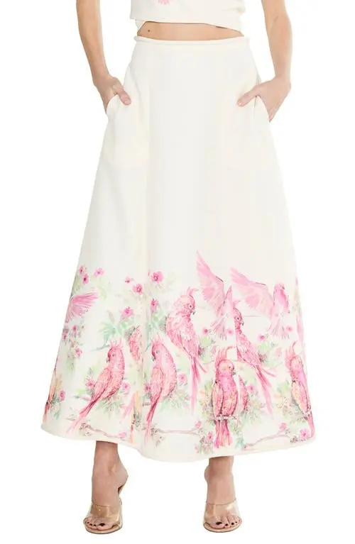 CIEBON Printed A-line Skirt