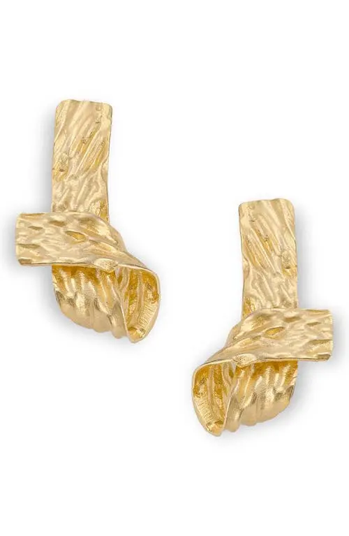 NAVEDA Jiya Mini Knot Earrings - Gold