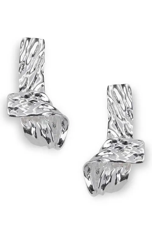 NAVEDA Jiya Mini Knot Earrings - Silver