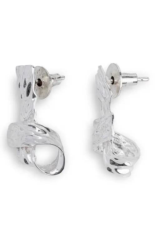 NAVEDA Jiya Mini Knot Earrings - Silver