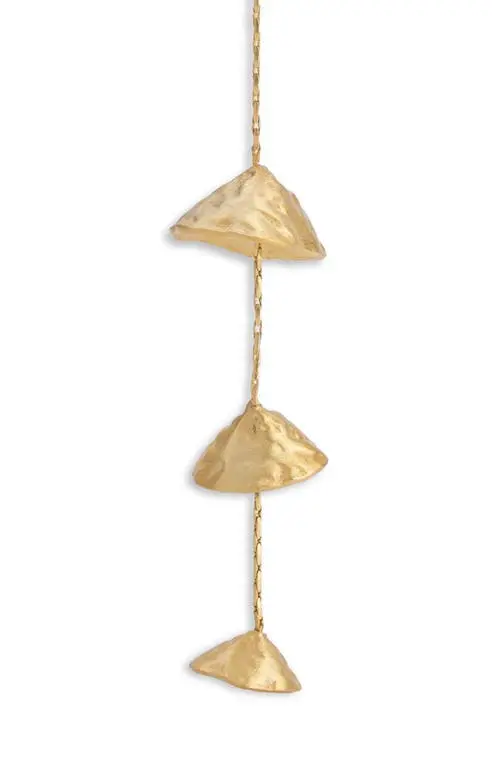 NAVEDA Rani Hammered Linear Drop Earrings - Gold