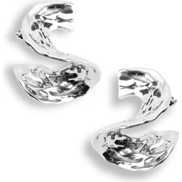NAVEDA Mira Hammered Drop Earrings - Silver