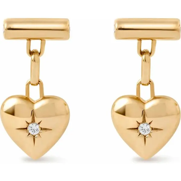 Astley Clarke Biography Heart Stud Drop Earrings - Gold