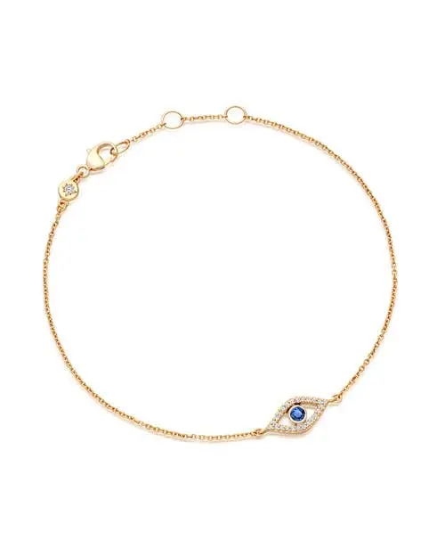 Astley Clarke 14ct Solid Gold Sapphire And Lab Grown Diamond Bracelet - Evil Eye