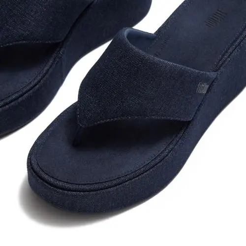 Fitflop Platfform Denim Wedge Toe-post Sandals