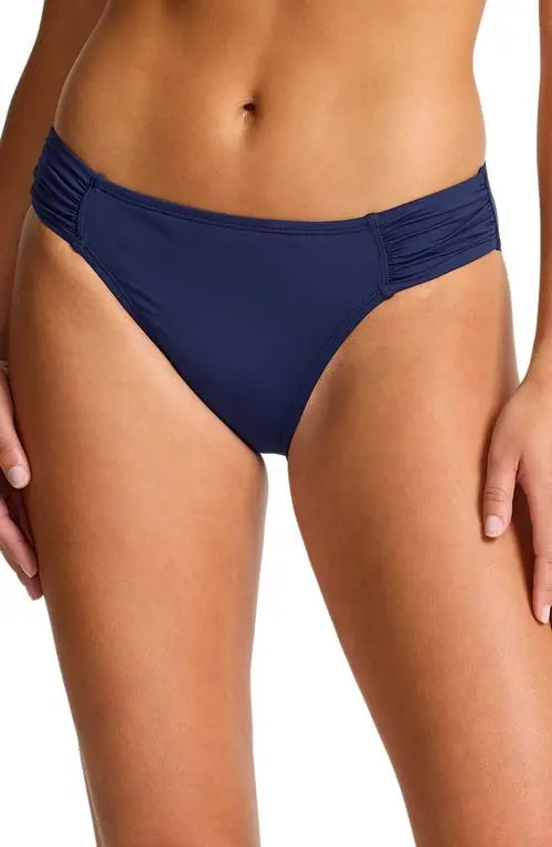 Tommy Bahama Pearl Hipster Upf 50+ Bikini Bottoms - Mare Navy