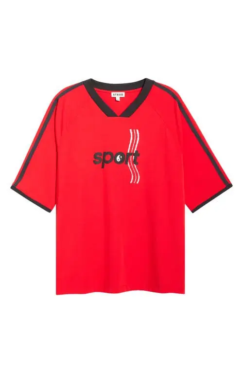 Staud Axis Jersey Graphic Top