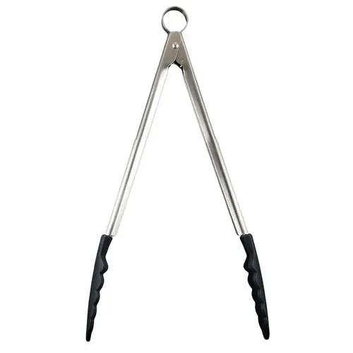 CUISIPRO 12 Inch Silicone Locking Tongs - Black
